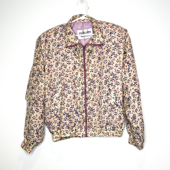 Vintage | Jackets & Coats | Vintage Malcom Flowers Silk Pastel Floral ...